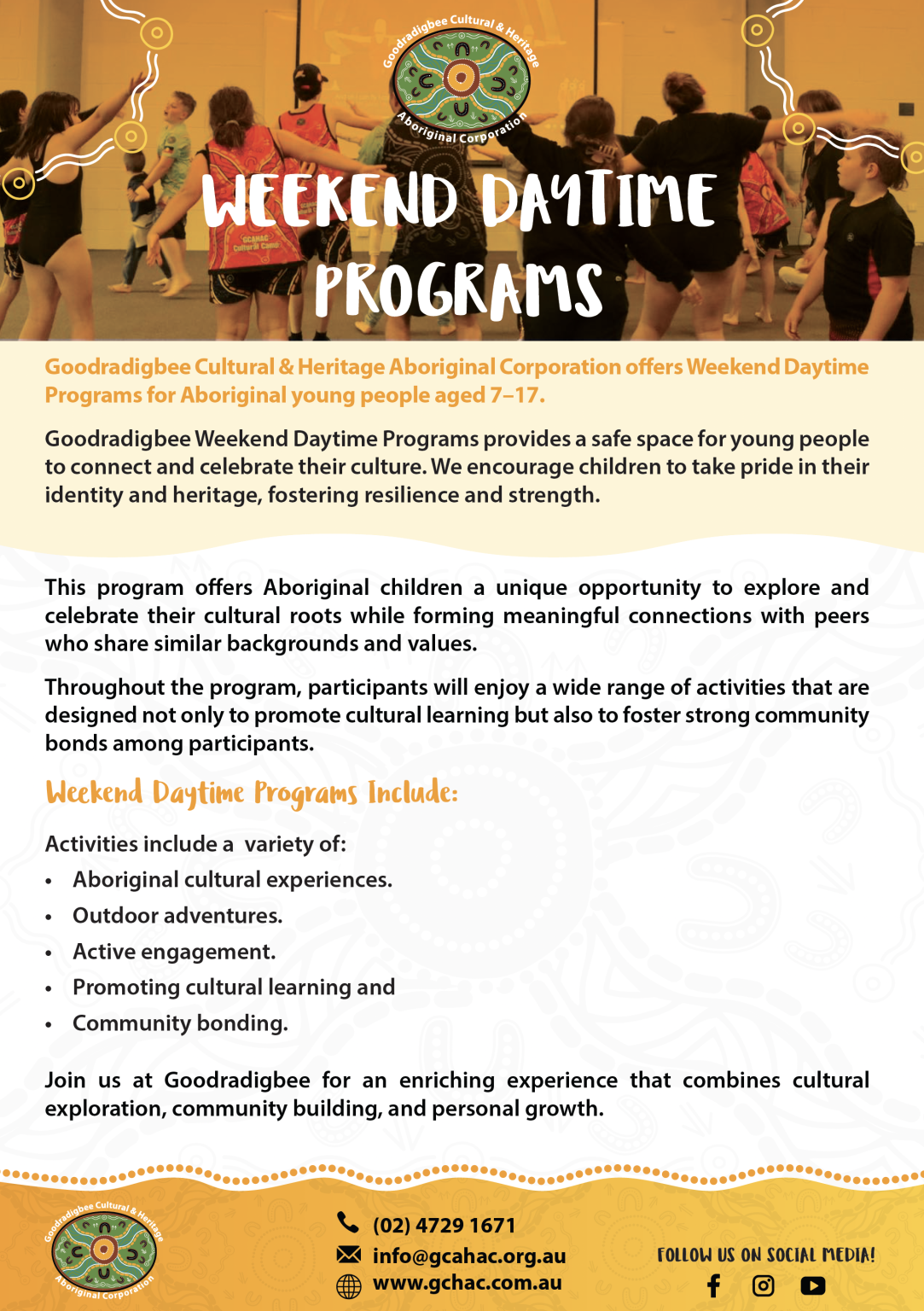 Weekend Daytime Programs – Goodradigbee Cultural & Heritage Aboriginal ...